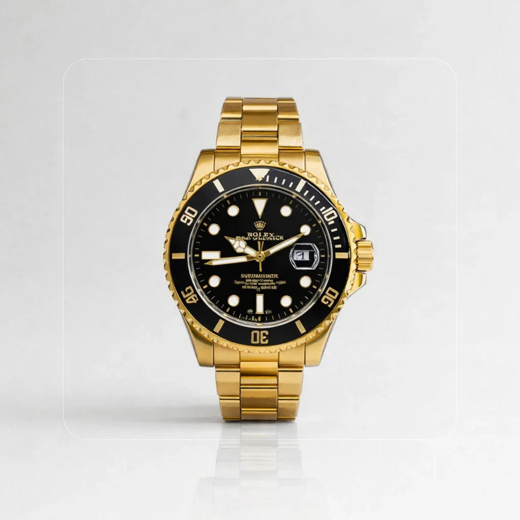 RELOJ ROLEX SUBMARINER PREMIUM INSPIRED DORADO/NEGRO - SOFISTICACIÓN ...